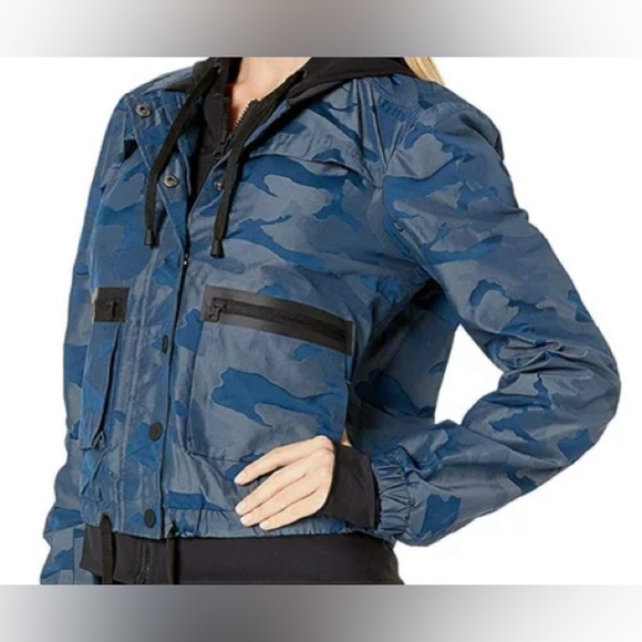 blanc noir | Jackets & Coats | Blanc Noir Blue Camo Jacket | Poshmark